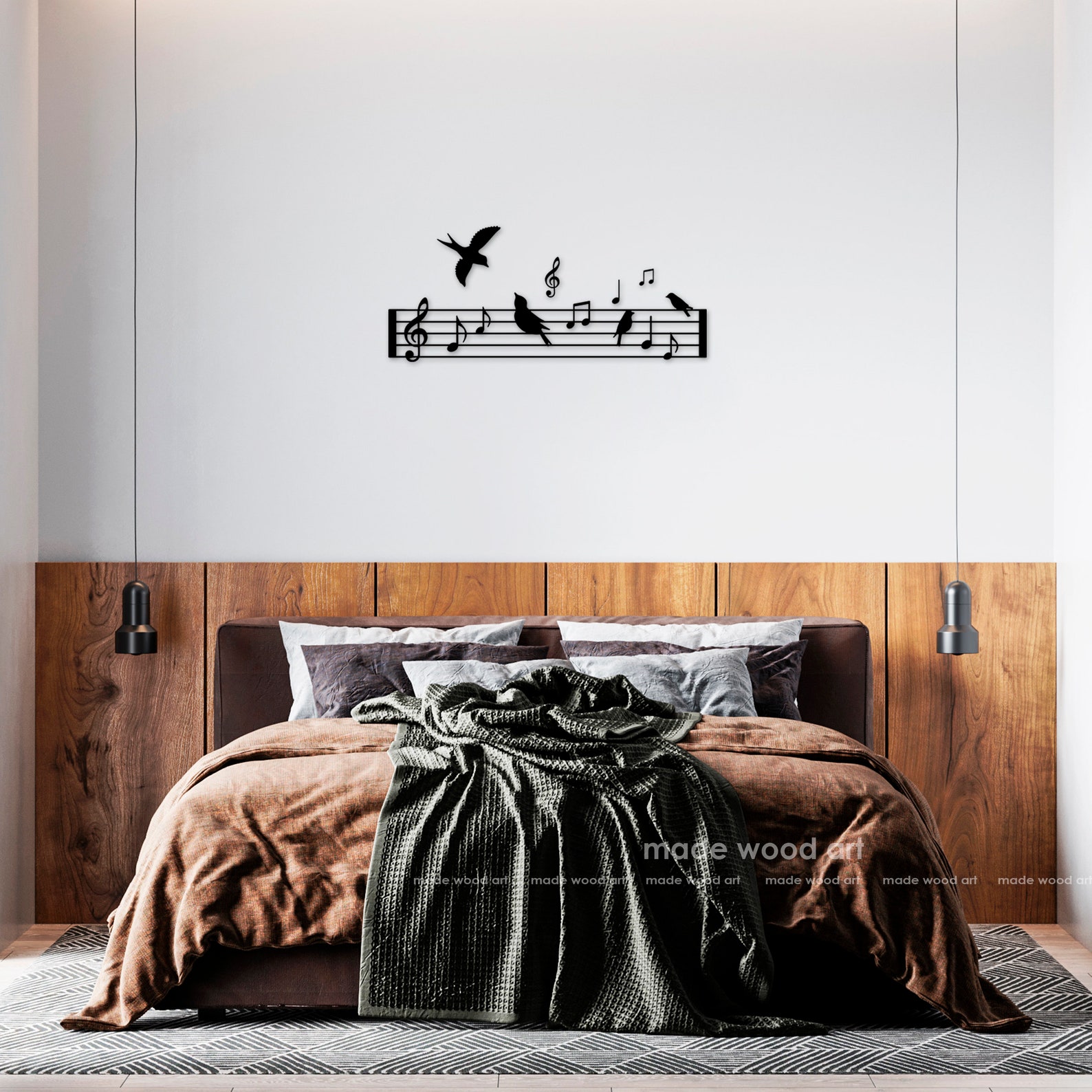 Music Notes Wall Art Wood Wall Art Music Decor Wood Music | Etsy