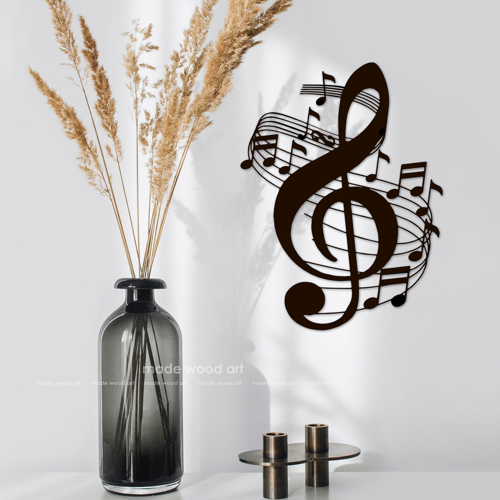 Music Notes Wall Art Wood Wall Decor Music Decor Music | Etsy