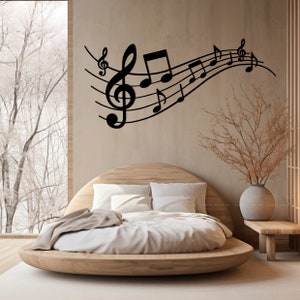 Music Notes Wall Art, Wood Wall Decor, Music Decor, Living Room ...