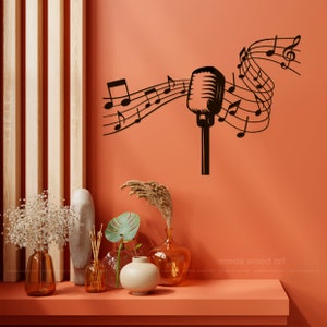 Music Notes Wall Art, Wood Music Symbol, Singer Gift, Sheet Music ...