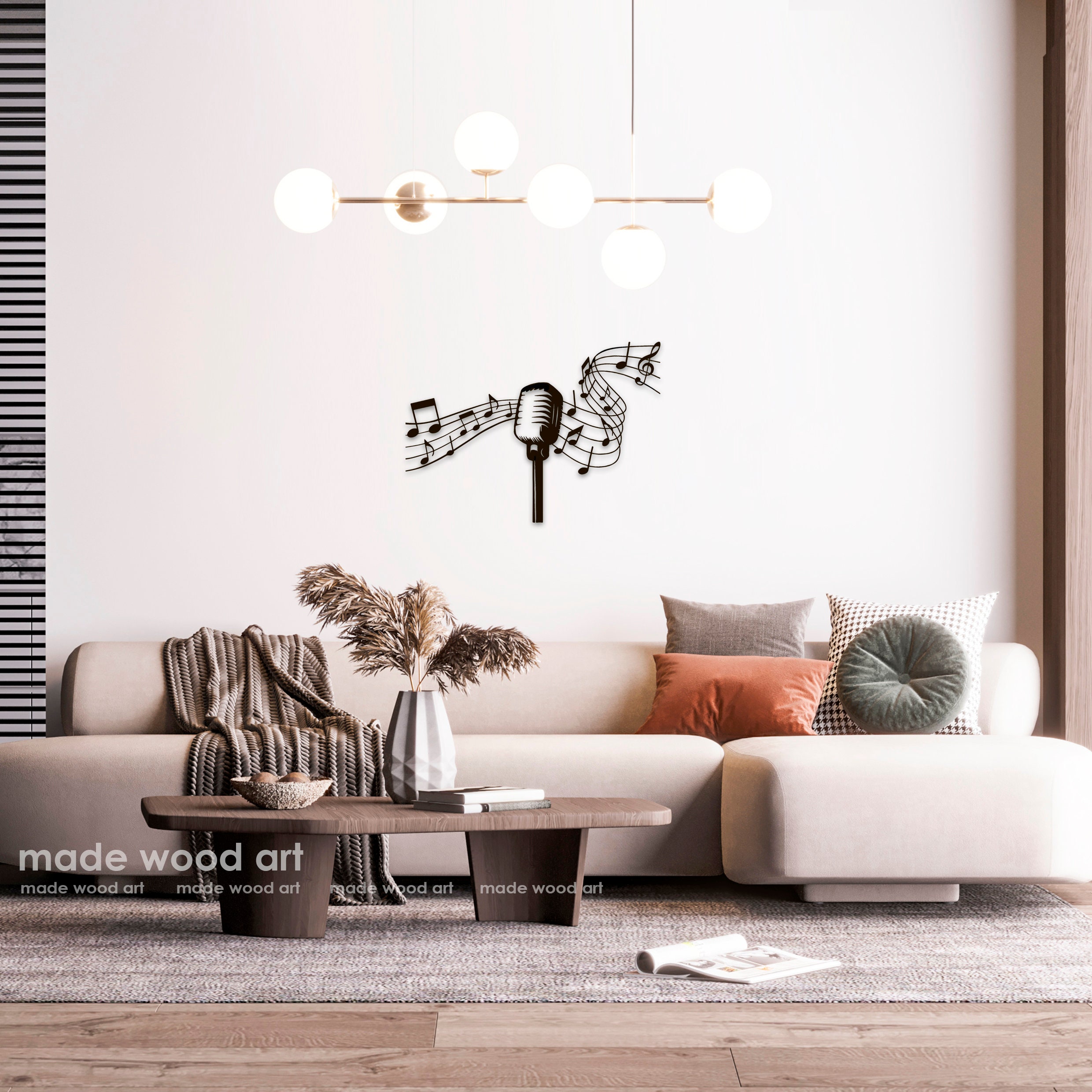 Music Notes Wall Art Wood Wall Decor Music Decor Living | Etsy