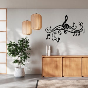 Music Notes Wall Art, Wood Music Symbol, Sheet Music, Aesthetic Room ...