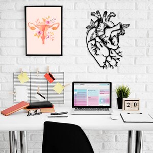 Anatomical Heart Wall Art, Wood Wall Decor, Perfusion Wall Decor, Human ...