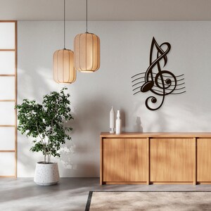 Music Wood Wall Decor, Sheet Music Art, Music Notes Sign, Treble Clef ...
