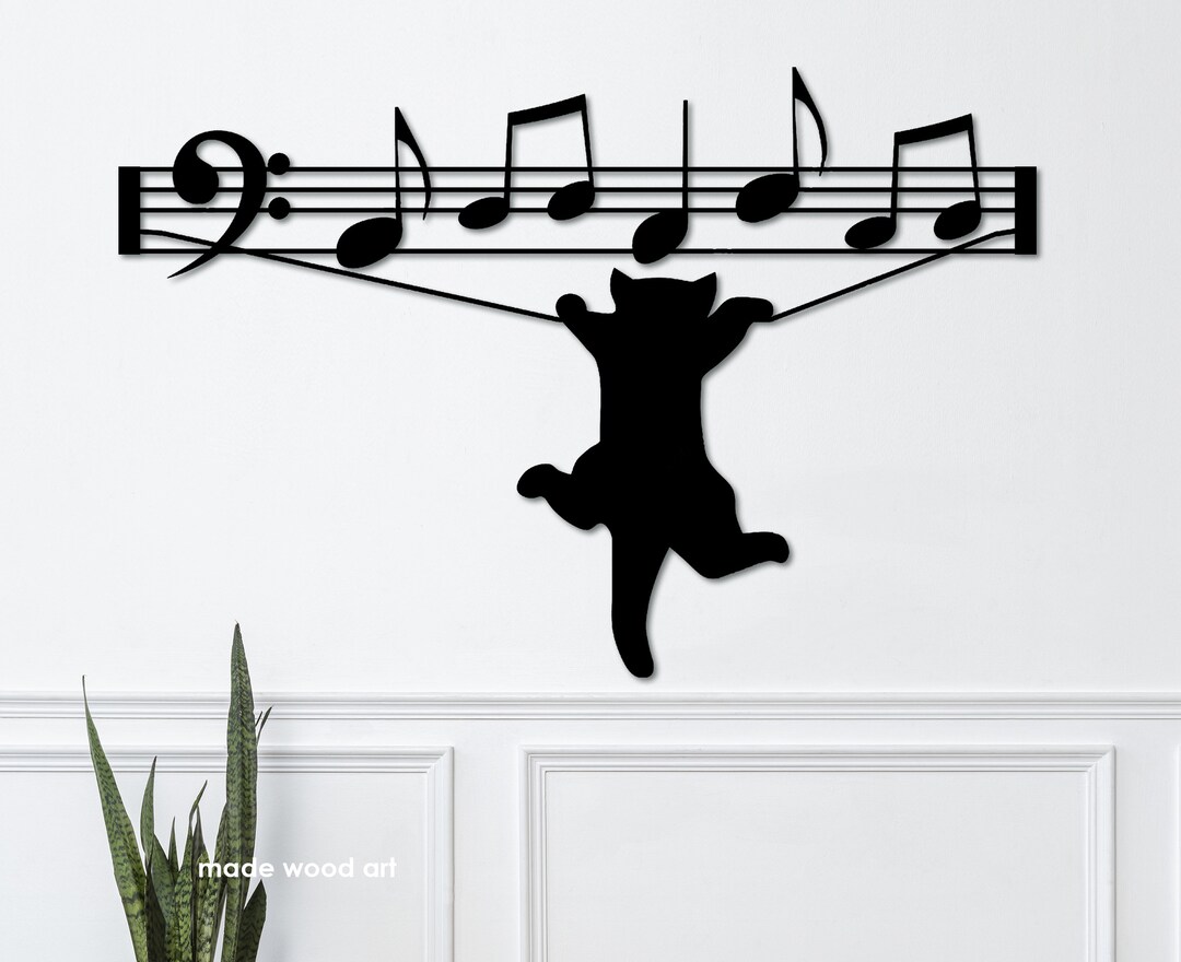 Music Notes Wall Art Wood Wall Decor Music Decor Living - Etsy