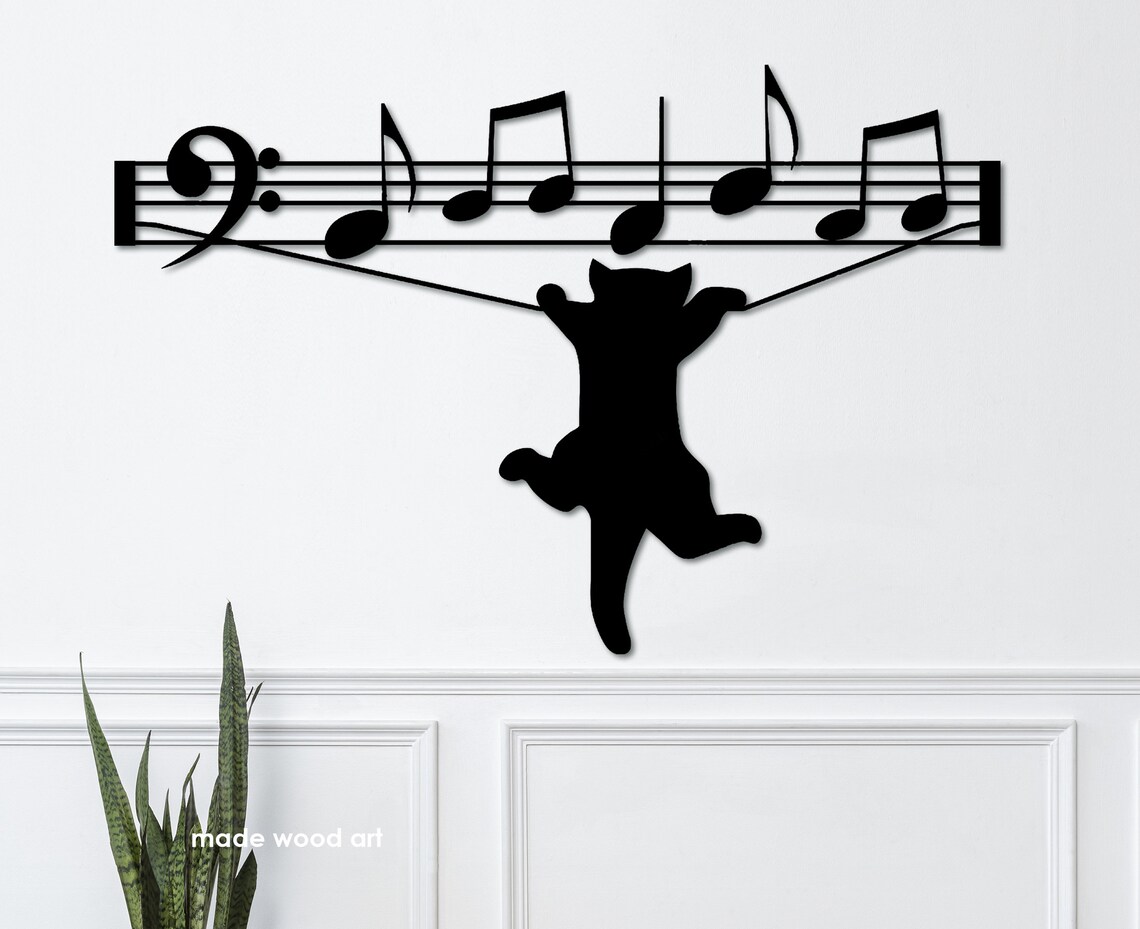 Music Notes Wall Art Wood Wall Decor Music Decor Living - Etsy