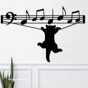 Music Notes Wall Art Wood Wall Decor Music Decor Living - Etsy