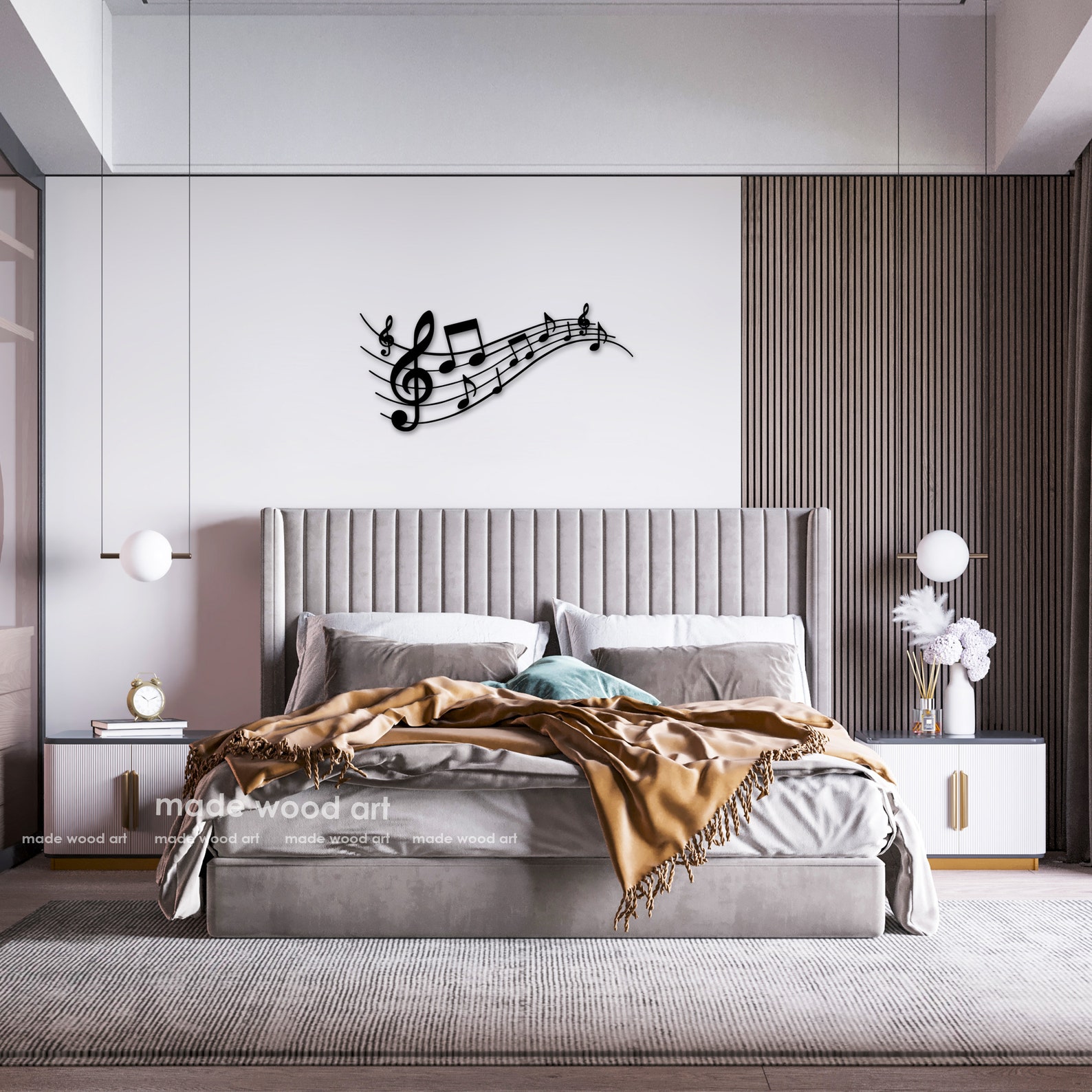 Music Notes Wall Art Wood Wall Decor Music Decor Living | Etsy