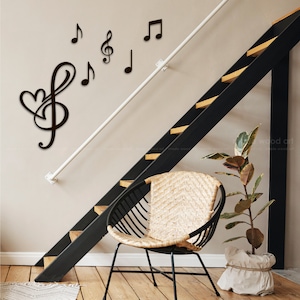 Music Notes Wall Art, Wood Sheet Music Symbol, Artwork for Music Room ...