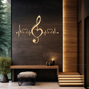 Music Symbol Wood Wall Art, Music Notes Decor, Gifts for Musicians ...
