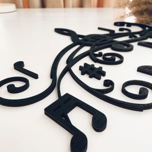 Music Notes Wall Art, Wood Music Symbol, Sheet Music, Aesthetic Room ...