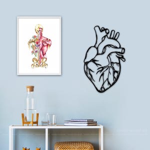 Anatomical Heart Wood Wall Art, Human Anatomy, Medical Office Decor ...