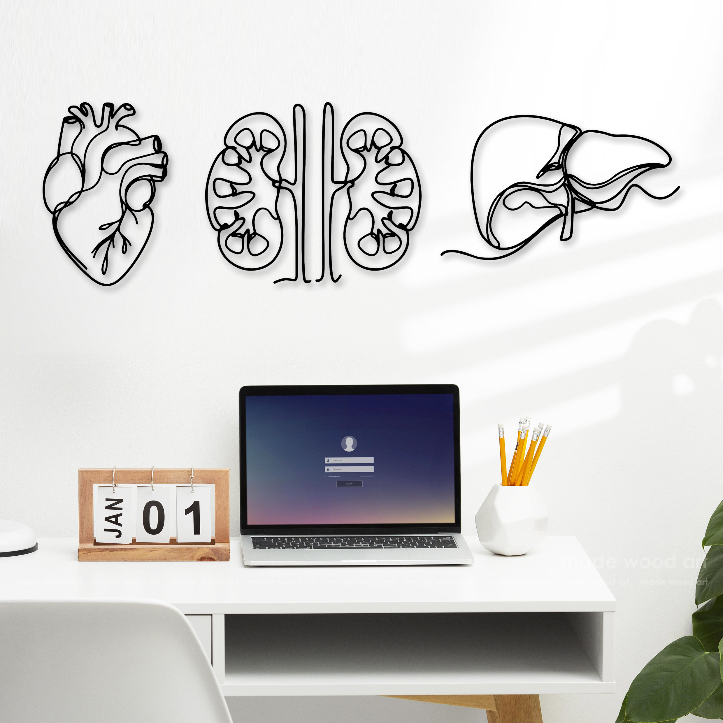 3 Piece Wood Wall Art, Medical Office Decor, Doctor Gift, Triptych ...