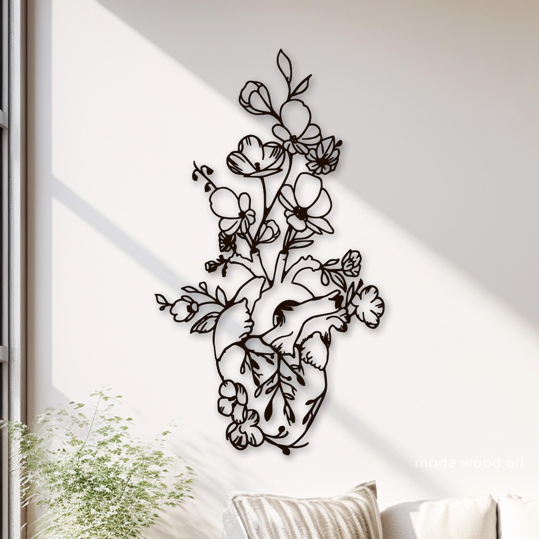 Anatomical Heart Wall Art, Cardiology Wood Decor, Medical Wall Hanging ...