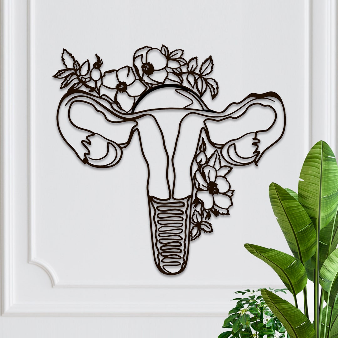 Wooden Floral Uterus Art, Female Reproductive System, Doctor Gift ...
