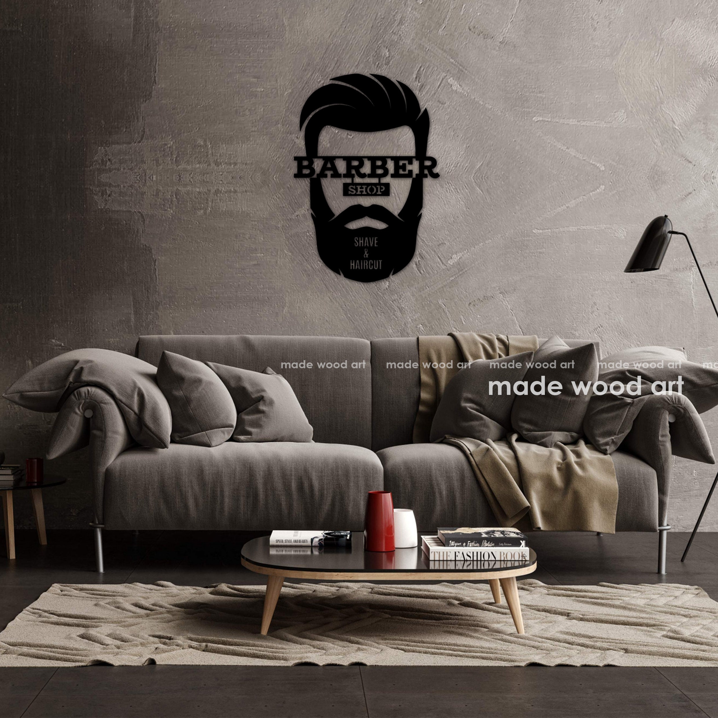 Barber Shop sign Barber shop wall art Wooden sign Barber Shop | Etsy