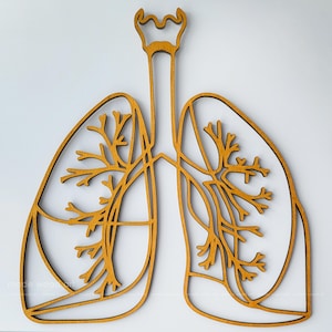 Anatomical Lung Artwork, Respiratory Therapist, Wood Wall Hanging ...