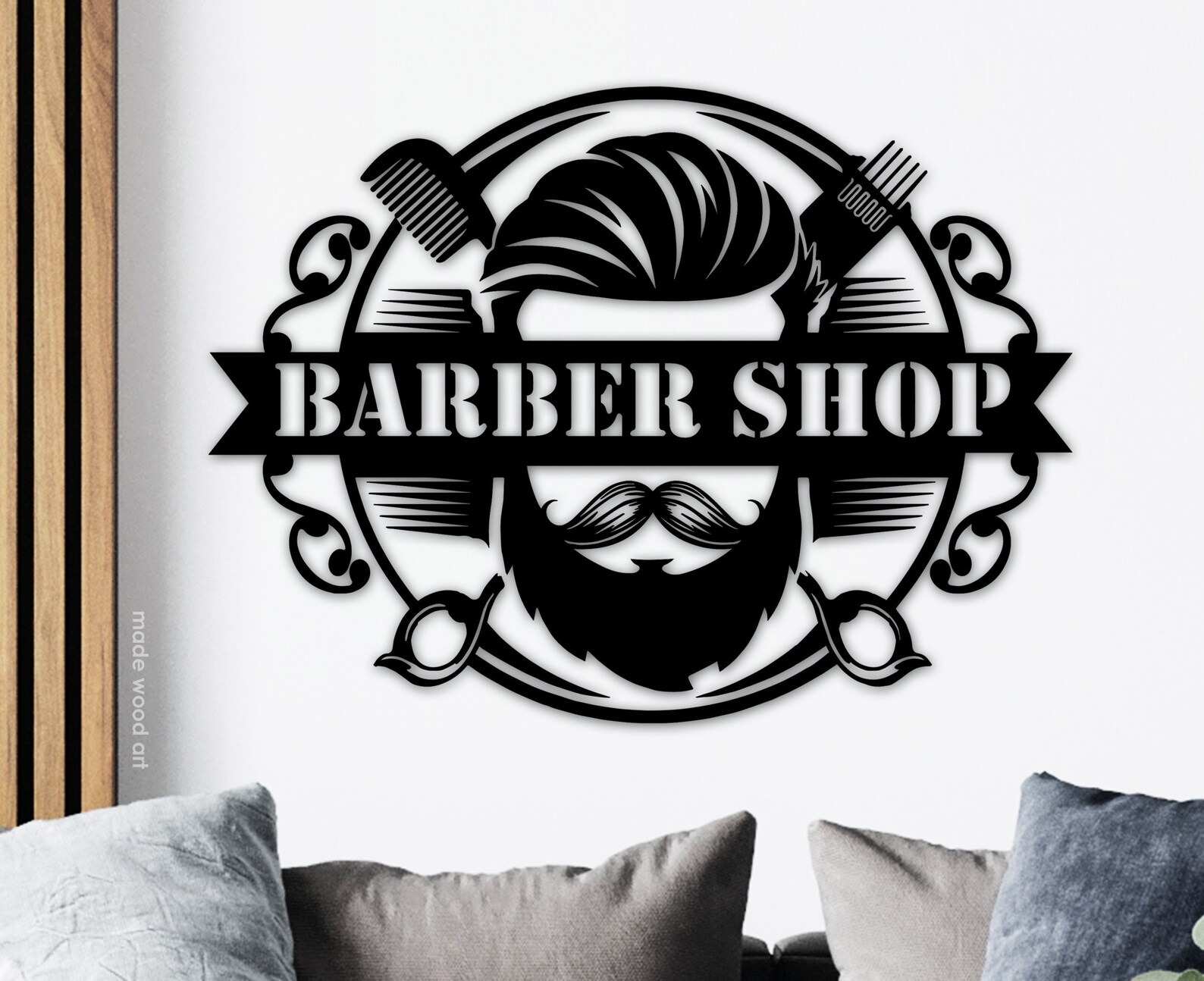 Barber Shop Decor Barbershop Wall Art Wood Wall Art Barber | Etsy