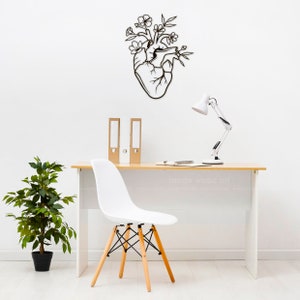 Anatomical Heart and Flowers, Anatomy Art, Wood Wall Decor ...