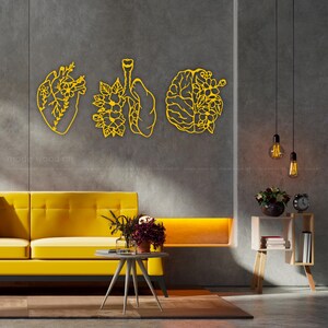 3 Piece Wood Wall Art, Medical Office Decor, Doctor Gift, Human ...