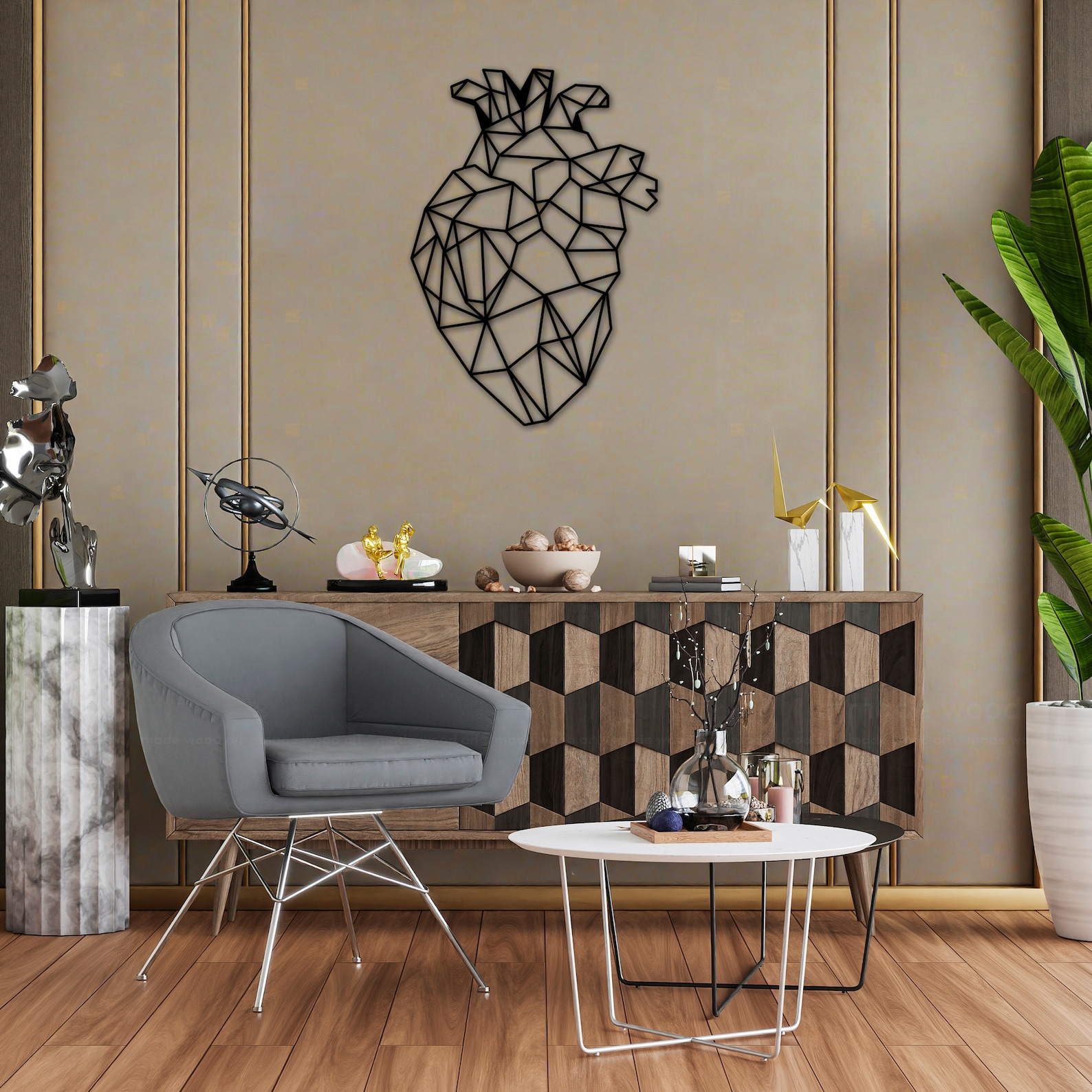 Wooden Anatomical Heart Wall Art, Human Heart Decor, Gift for ...