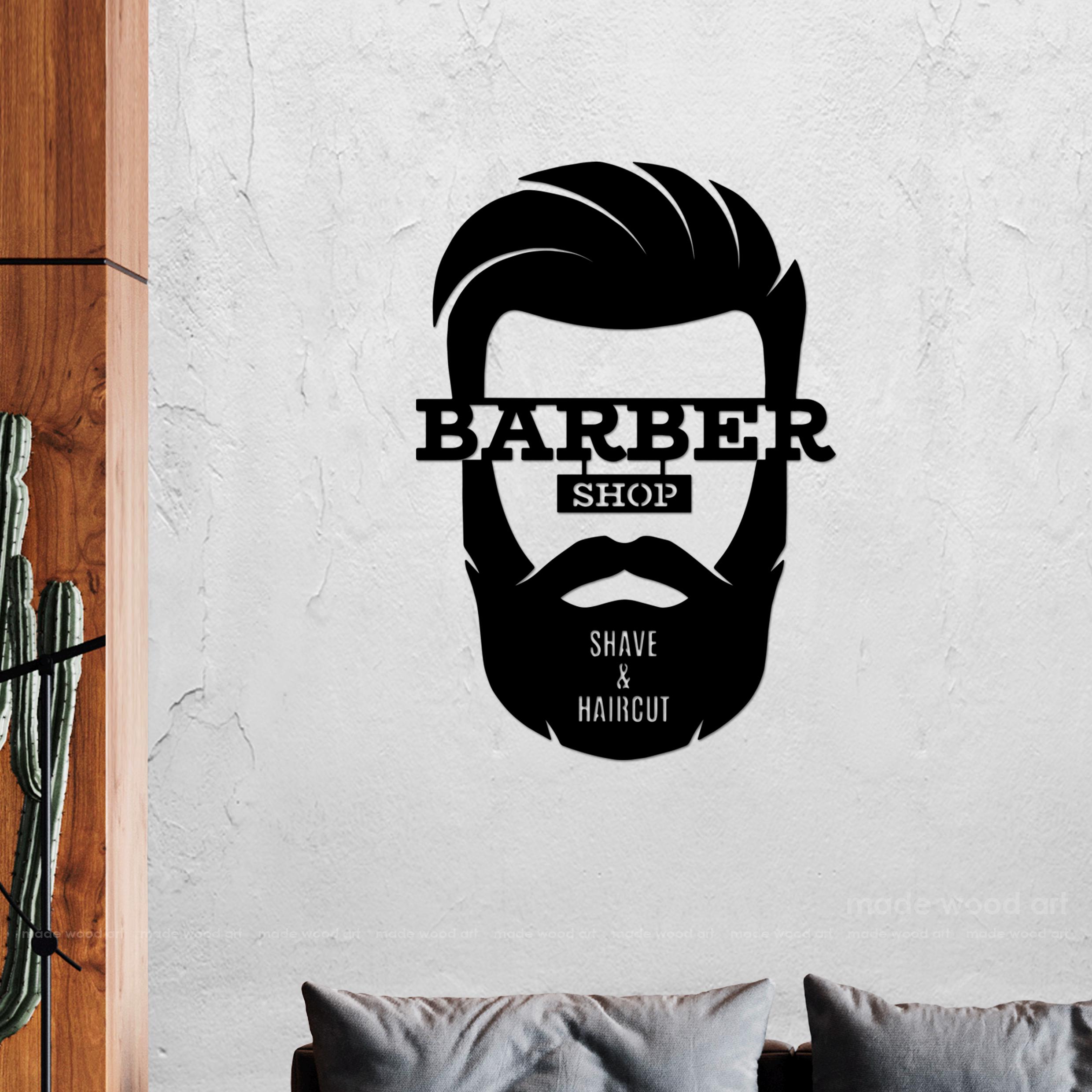 Barber Shop Decor, Wooden Wall Art, Personalized Barber Sign, Hair ...