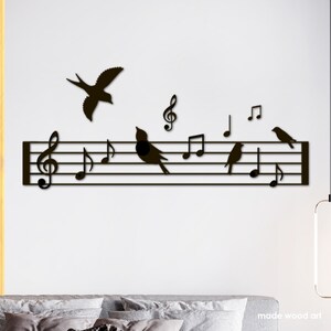 Music Notes Wall Art Wood Wall Art Music Decor Wood Music | Etsy