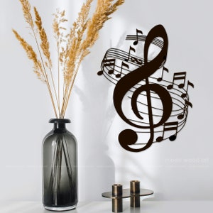 Music Note Wall Art, Wooden Sheet Music, Piano Teacher Gift, Wall ...