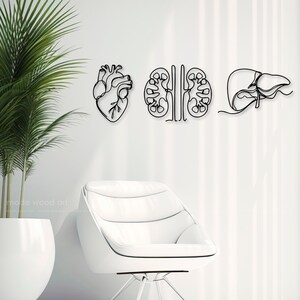 3 Piece Wood Wall Art, Medical Office Decor, Doctor Gift, Triptych ...