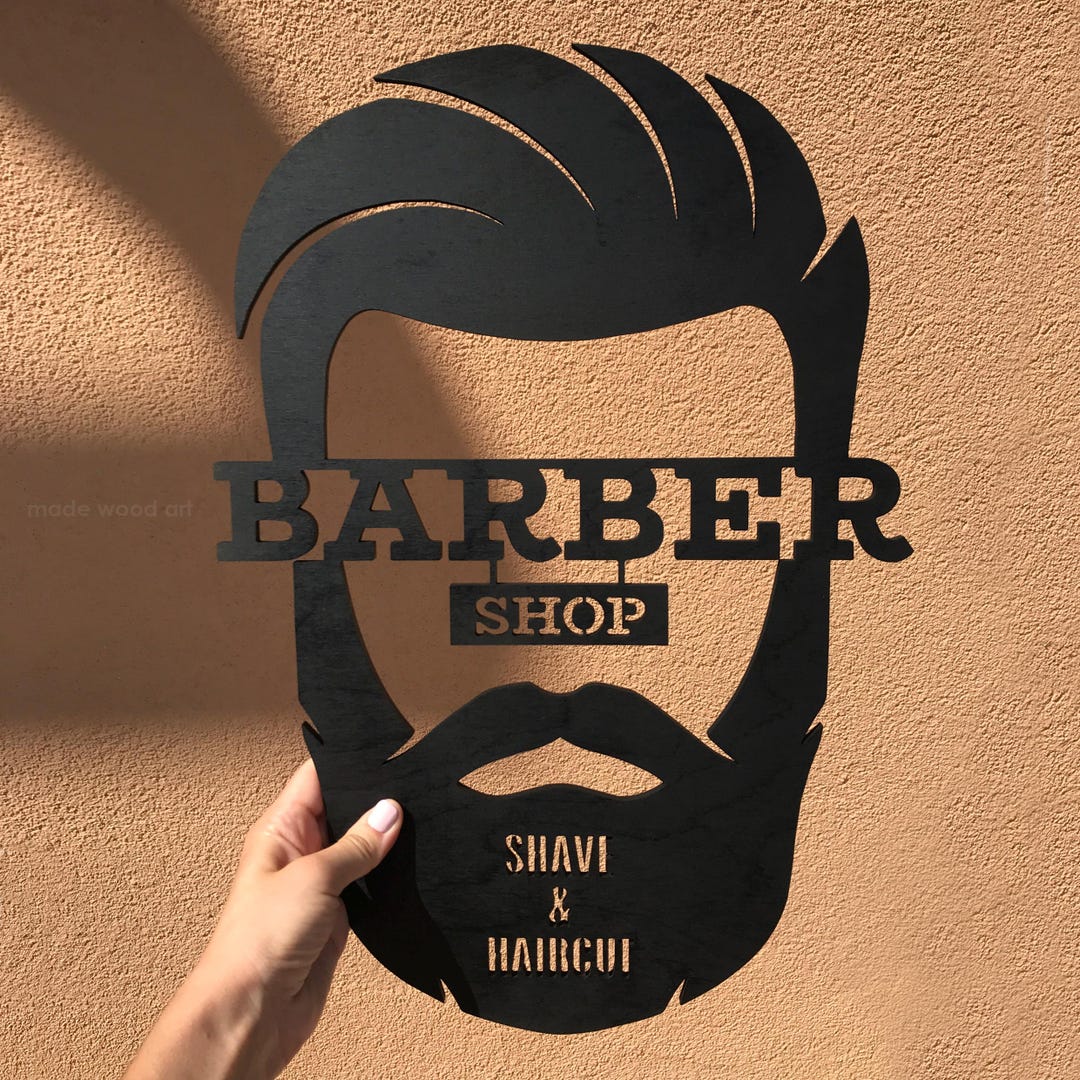 Barber Shop Decor, Wooden Wall Art, Personalized Barber Sign, Hair ...