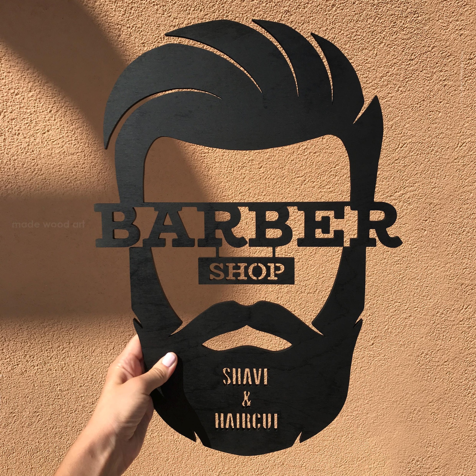 Barber Shop Decor, Wooden Wall Art, Personalized Barber Sign, Hair ...