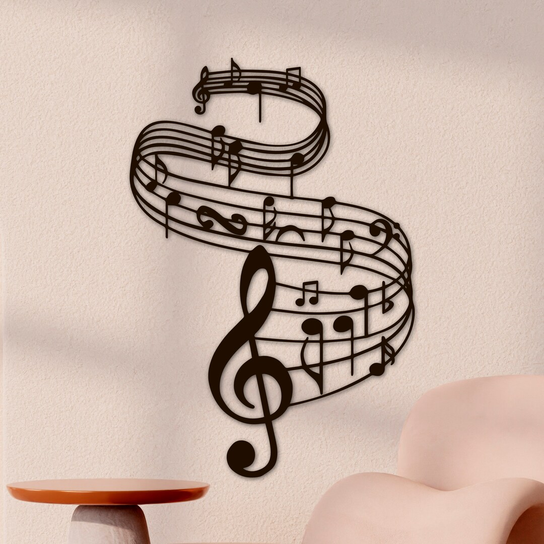 Musical Notes Wall Art, Wood Music Symbol, Gifts for Musicians, Sheet ...