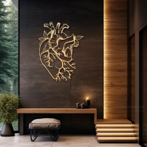 Anatomical Heart Wall Art, Wood Wall Decor, Perfusion Wall Decor, Human ...
