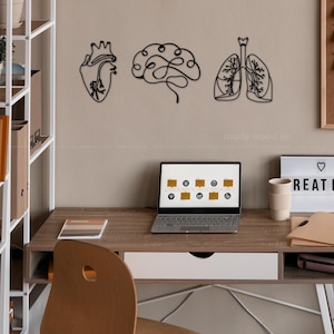 3 Piece Wood Wall Art, Medical Office Decor, Doctor Gift, Human ...