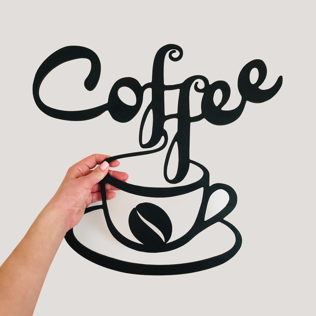 Coffee Bar Sign, Wooden Coffee Mug Wall Art, Coffee Shop Decor, Gifts ...