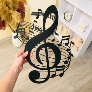 Music Note Wall Art, Wooden Sheet Music, Piano Teacher Gift, Wall ...