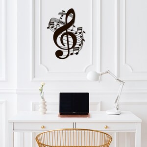 Music Note Wall Art, Wooden Sheet Music, Piano Teacher Gift, Wall ...