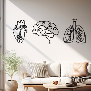 3 Piece Wood Wall Art, Medical Office Decor, Doctor Gift, Triptych ...