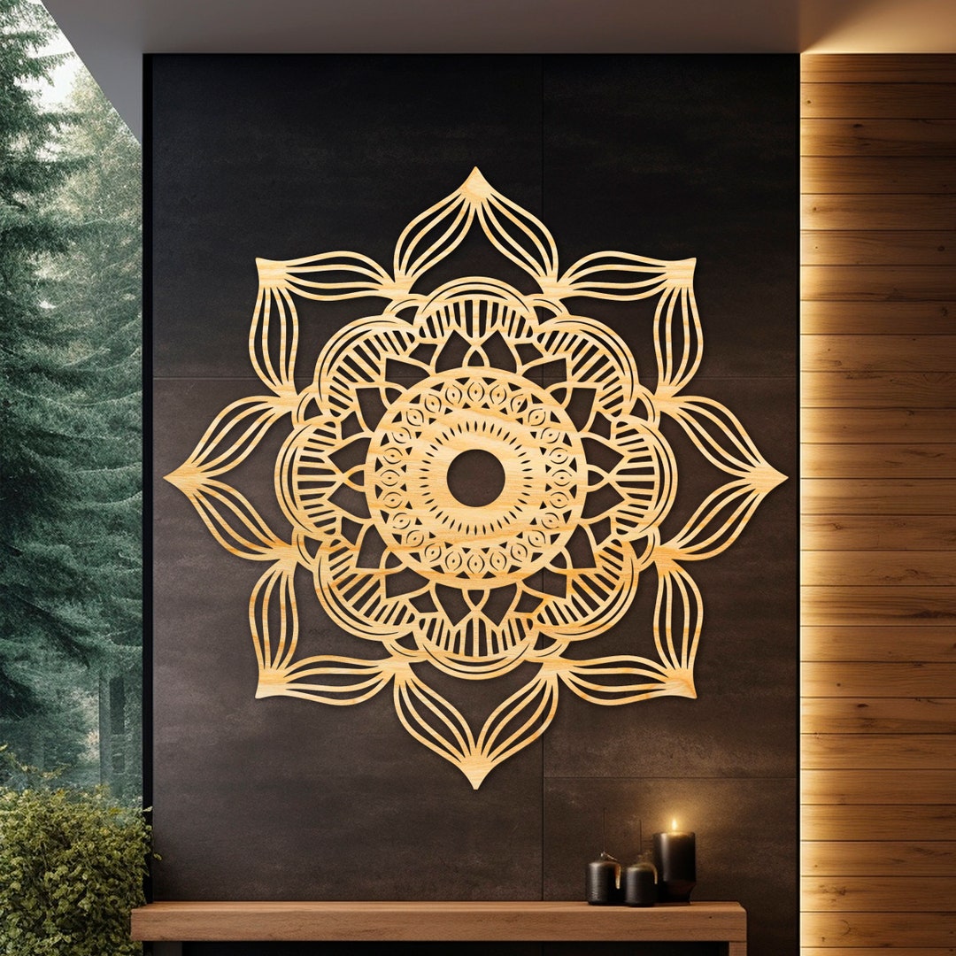 Wooden Mandala Wall Art, Sacred Geometry Wall Decor, Meditation Gifts ...