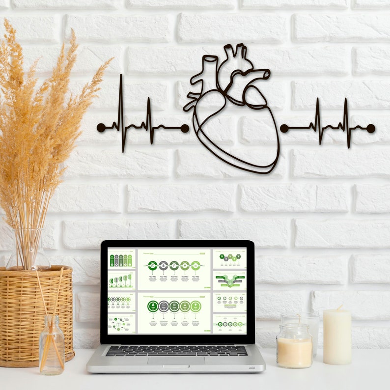 Wood Heart Wall Art, Cardiologist Gift, Human Anatomy Heart Artwork ...