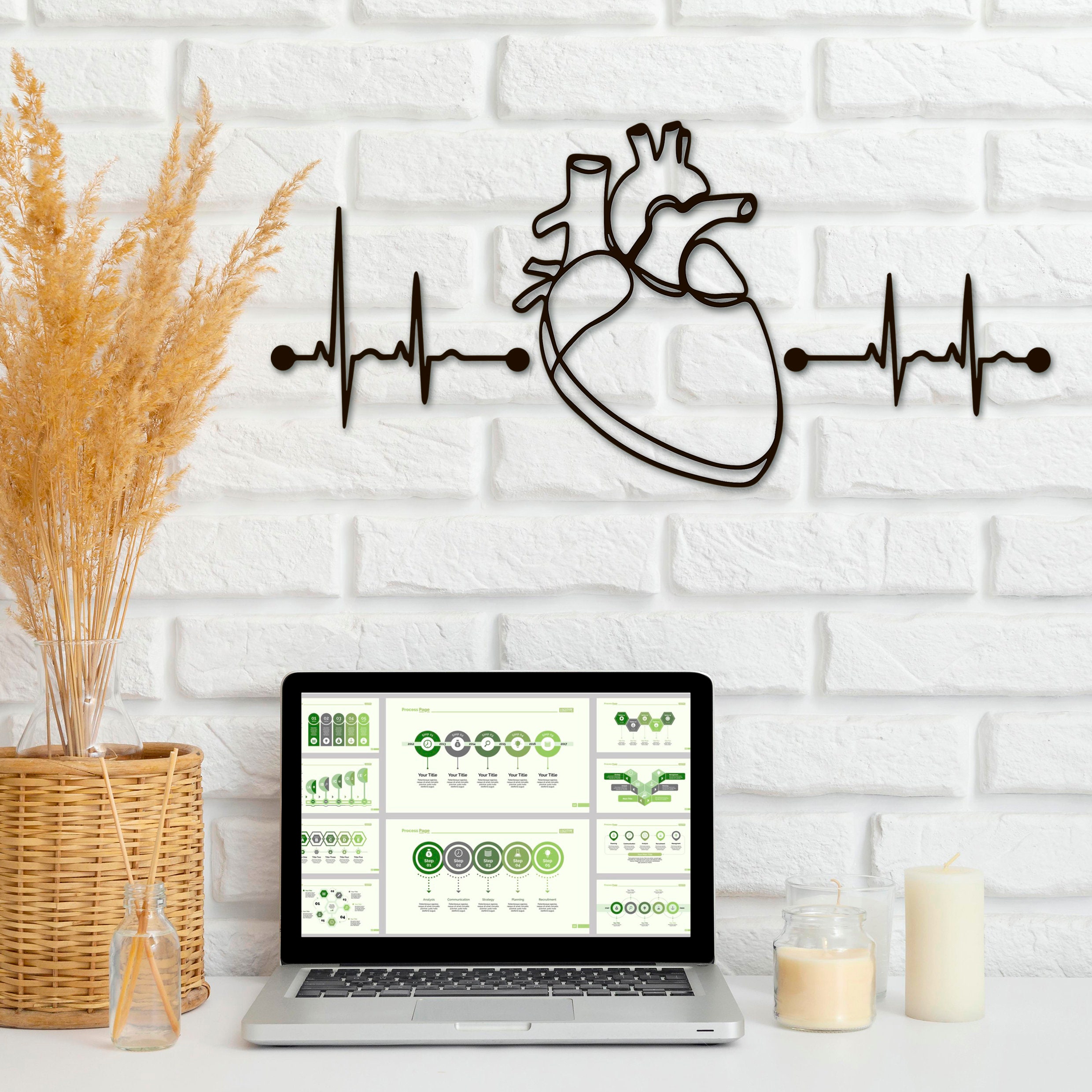 Wood Heart Wall Art, Cardiologist Gift, Human Anatomy Heart Artwork ...