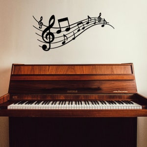 Music Notes Wall Art, Wood Wall Decor, Music Decor, Living Room ...