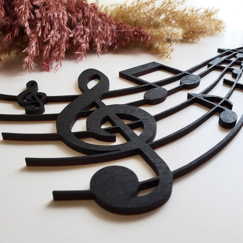 Music Notes Wall Art Wood Wall Decor Music Decor Living - Etsy