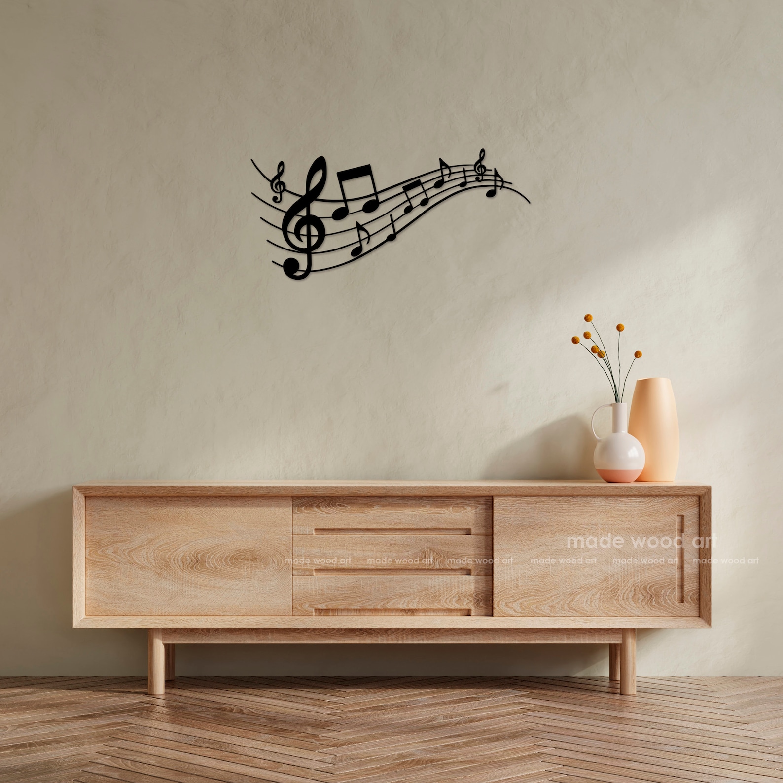Music Notes Wall Art Wood Wall Decor Music Decor Living | Etsy