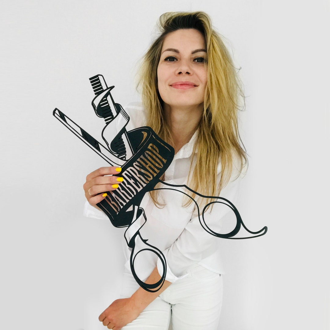 Barber Shop Decor, Wood Wall Art, Barber Gifts, Scissors Sign ...