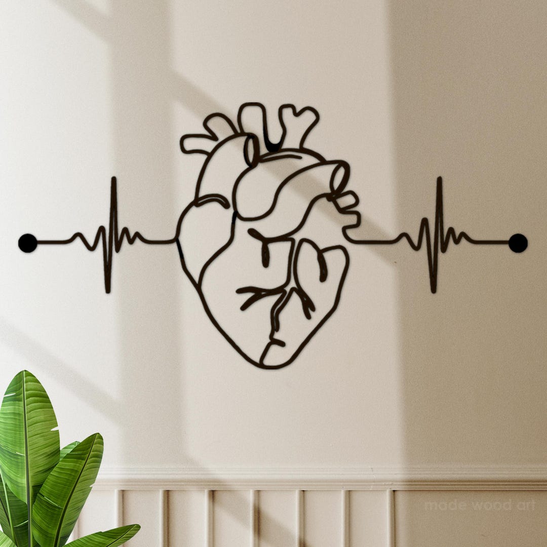 Wood Anatomical Heart Wall Art, Cardiologist Gift, Medical Office Decor ...