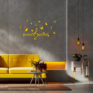 Music Note Wall Art, Wood Wall Decor, Sheet Music Gift, Music ...