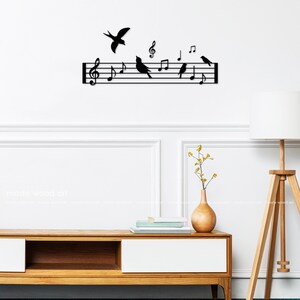 Music Notes Wall Art, Wood Wall Art, Music Decor, Wood Music Note ...