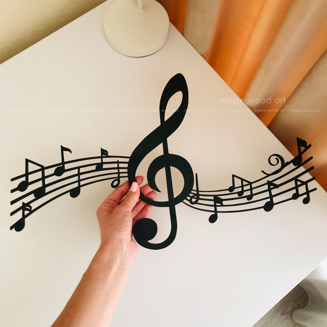 Musical Notes Wall Decor Wood Wall Art Treble Clef Decor - Etsy