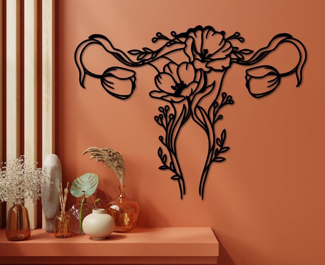 Uterus Flower Anatomy Art Female Reproductive System Wood - Etsy